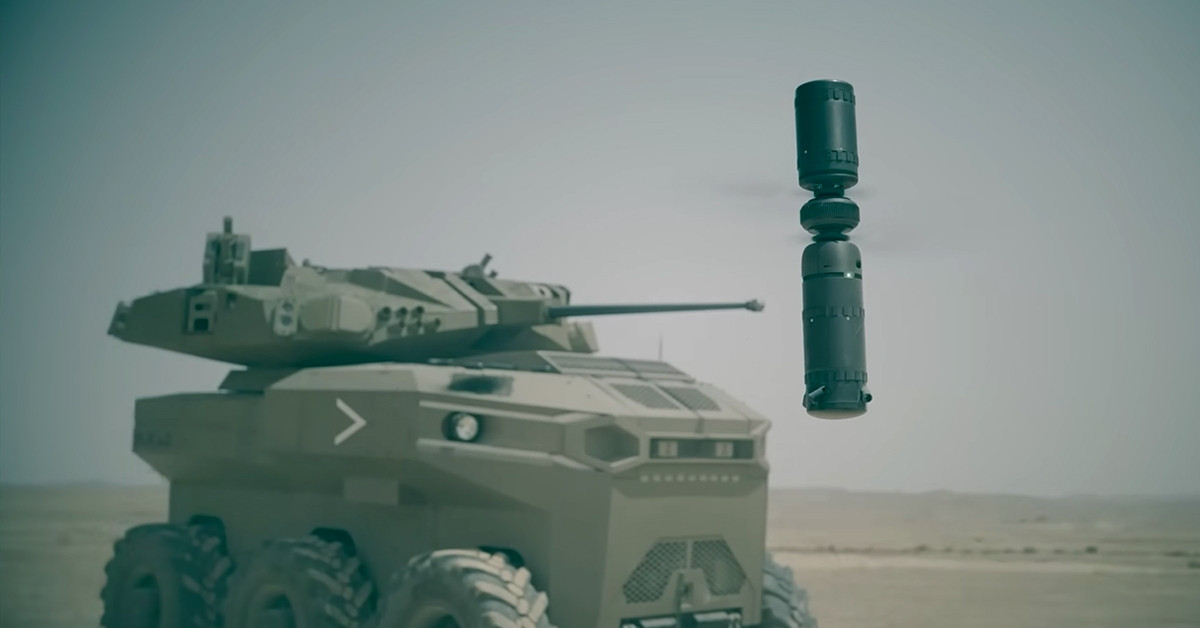 Xem xe tăng robot tự hành 'thả' drone và khai hoả