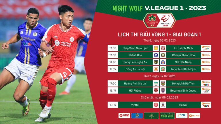 Lịch thi đấu bóng đá V-League 2023 vòng 1