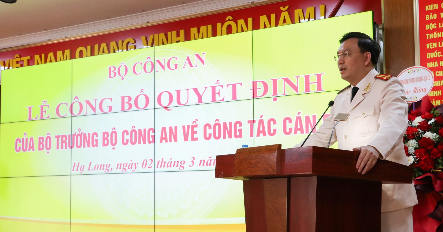 Trung tá Cù Quốc Thắng làm Phó Giám đốc Công an tỉnh Quảng Ninh