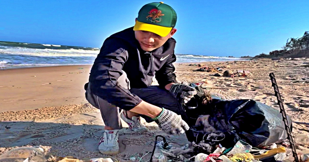 Không có chỗ cắm trại, 9X dừng nghỉ dưỡng đi nhặt rác, bảo vệ môi trường