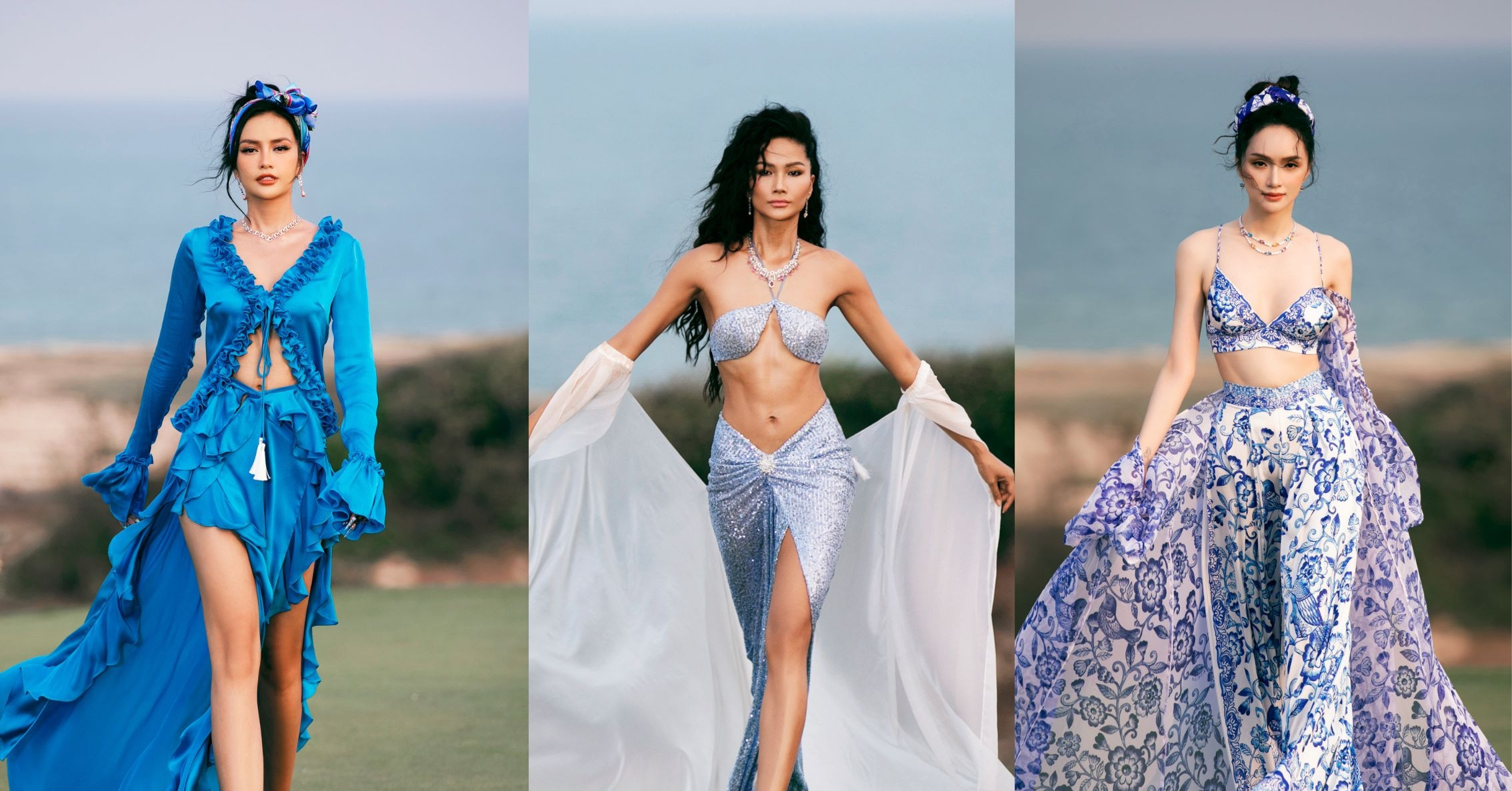 Giữa ồn ào bị xử lý, Hương Giang làm nàng thơ diễn thời trang