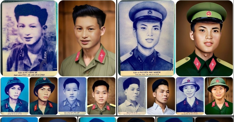 Phục chế hình ảnh các anh hùng liệt sĩ bằng công nghệ AI