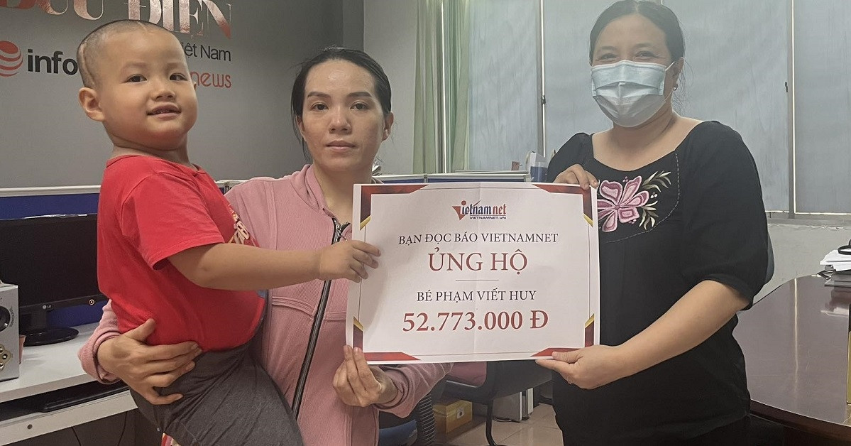 Bé Phạm Viết Huy được bạn đọc ủng hộ hơn 52 triệu đồng