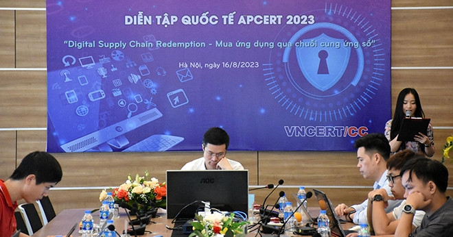 Chương trình diễn tập quốc tế APCERT 2023 tổ chức diễn ra tại Hà Nội