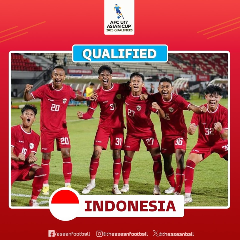 Nối gót U17 Việt Nam và Thái Lan, Indonesia đoạt vé dự VCK U17 châu Á