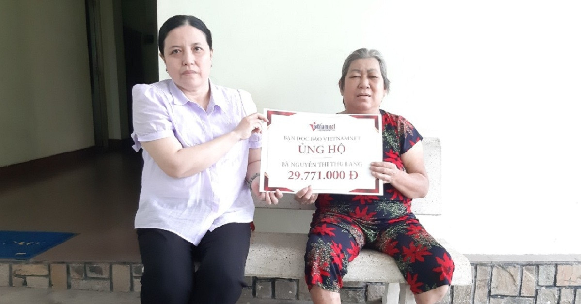 Bà Nguyễn Thị Thu Lang được bạn đọc giúp đỡ gần 30 triệu đồng