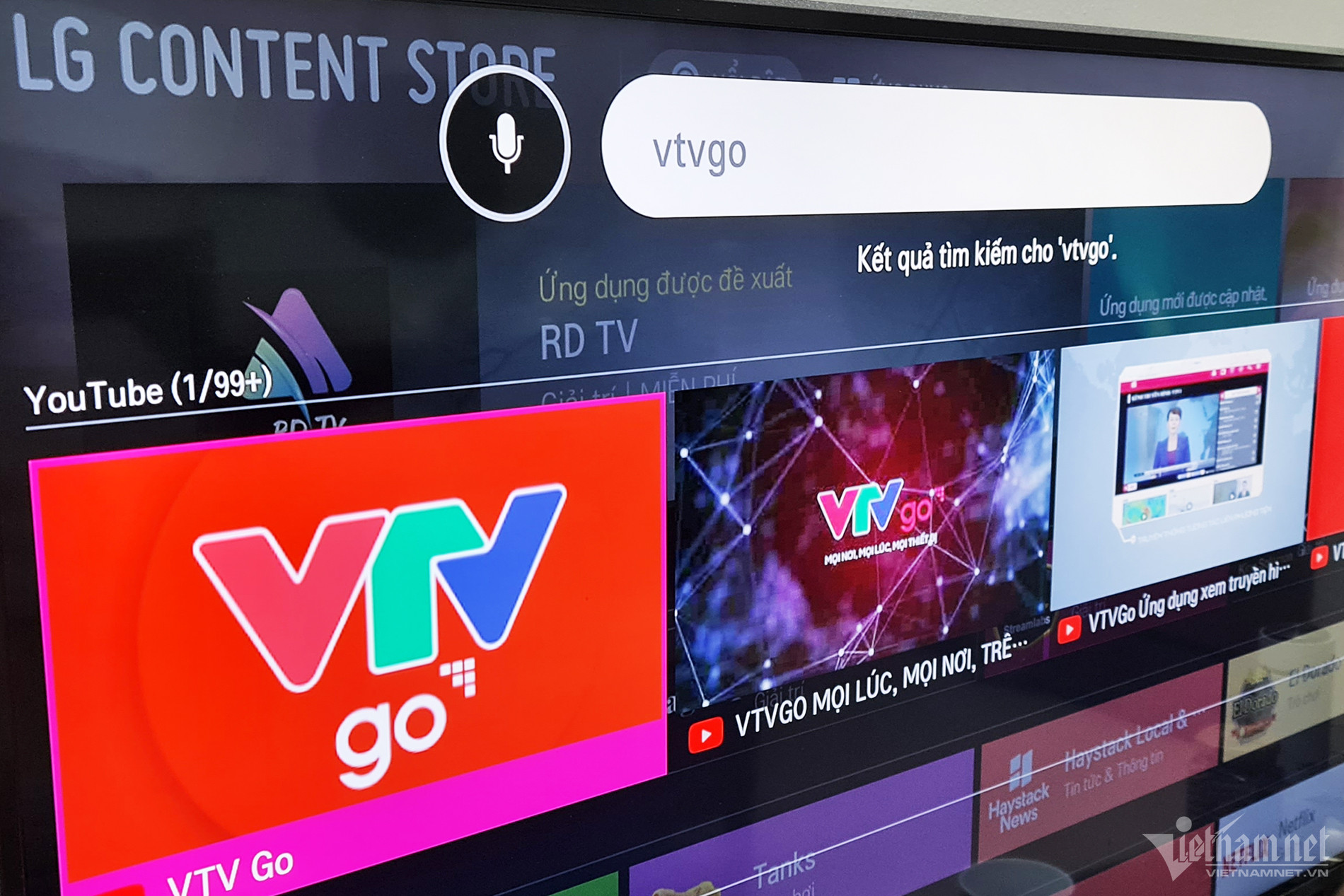 Điều khiển TV bán tại Việt Nam đã xuất hiện phím tắt VTVGo