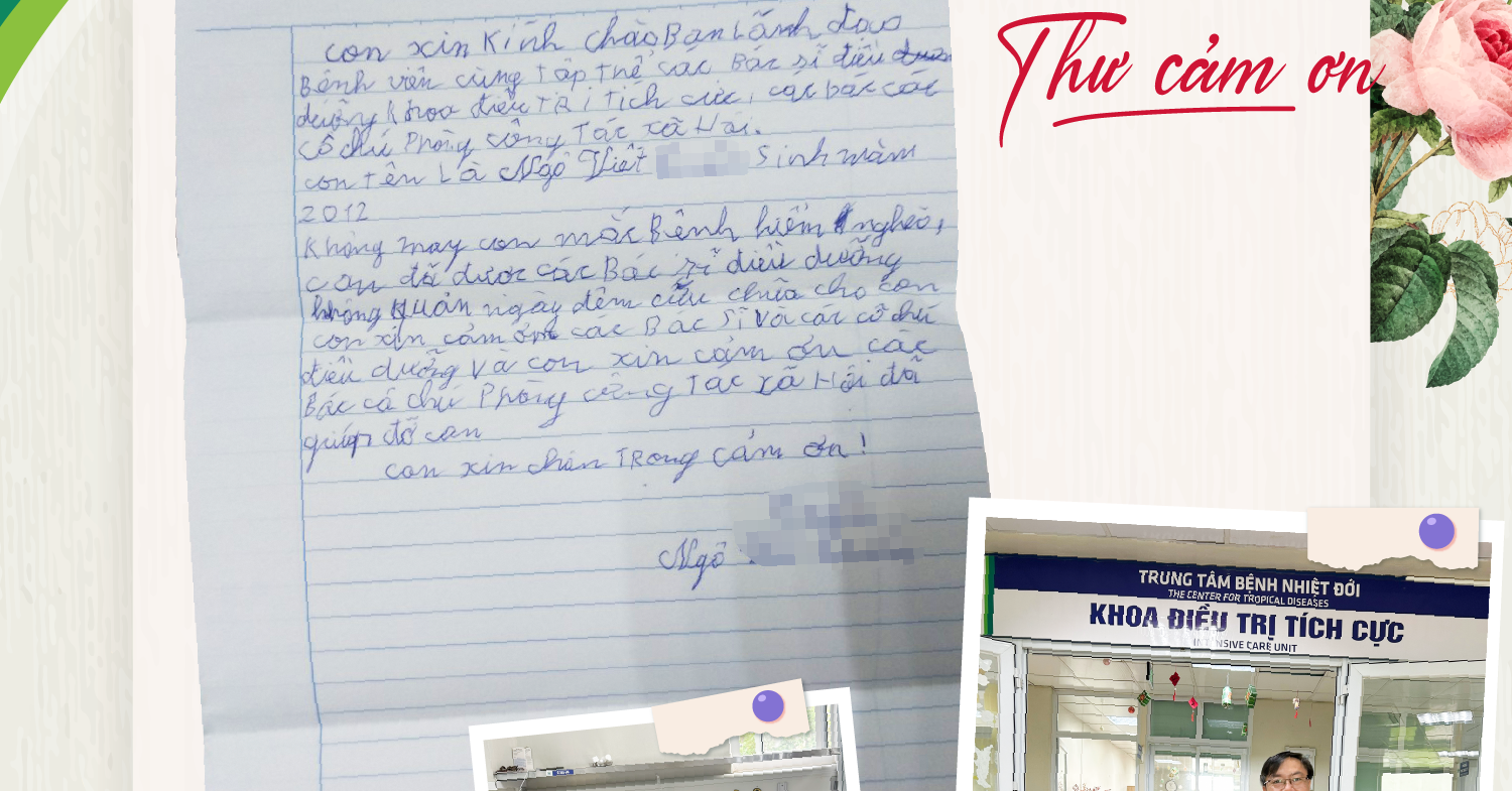 Lá thư tay của cậu bé 12 tuổi trở về từ cửa tử gửi thầy thuốc