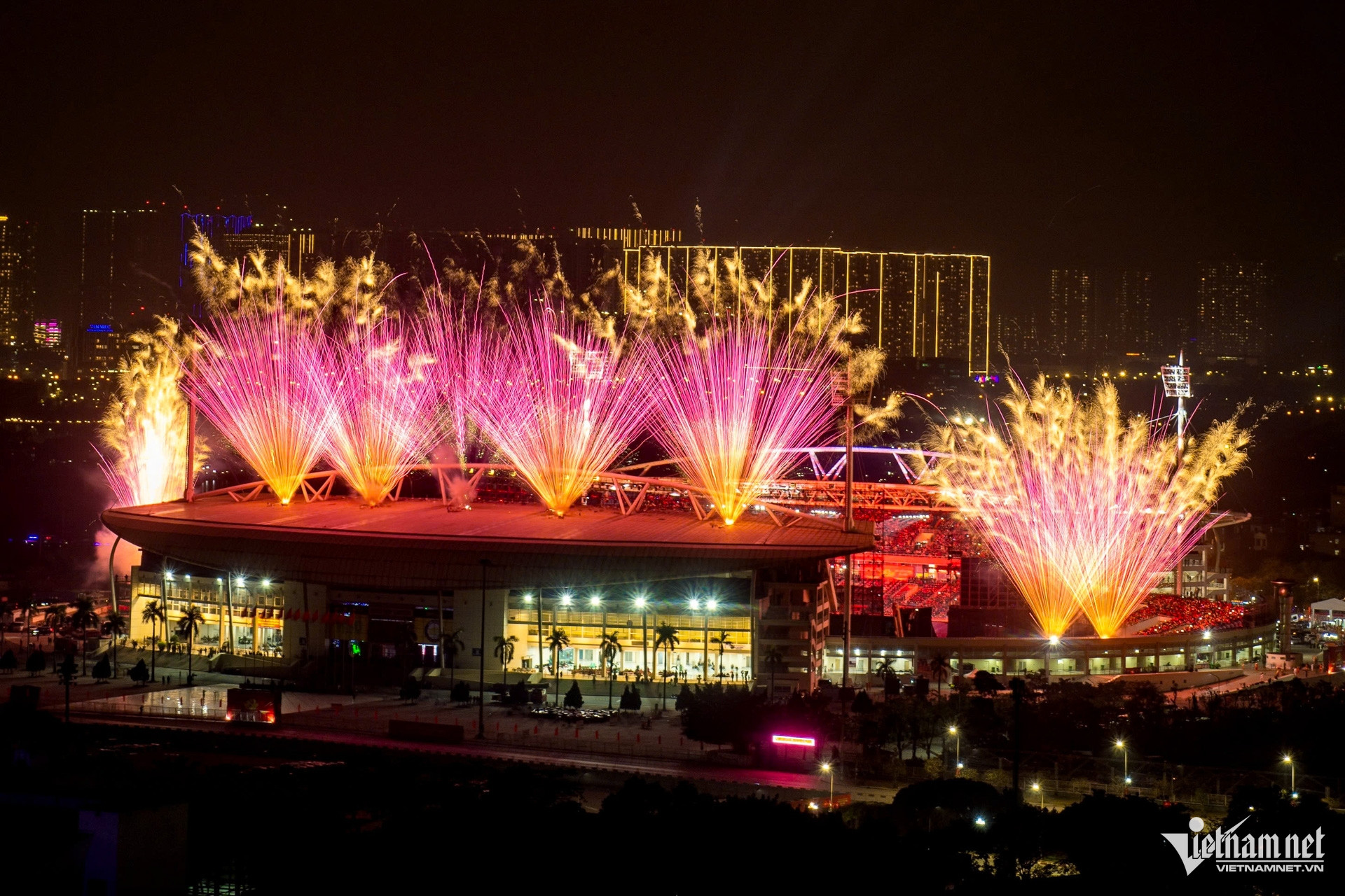 Fireworks celebrating the success of the 14th National Congress of the ...