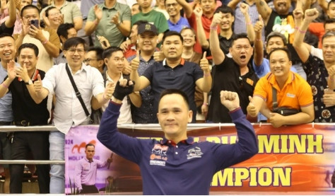 Duc Minh amazingly triumphs at HCM City World Cup 3-Cushion 2024