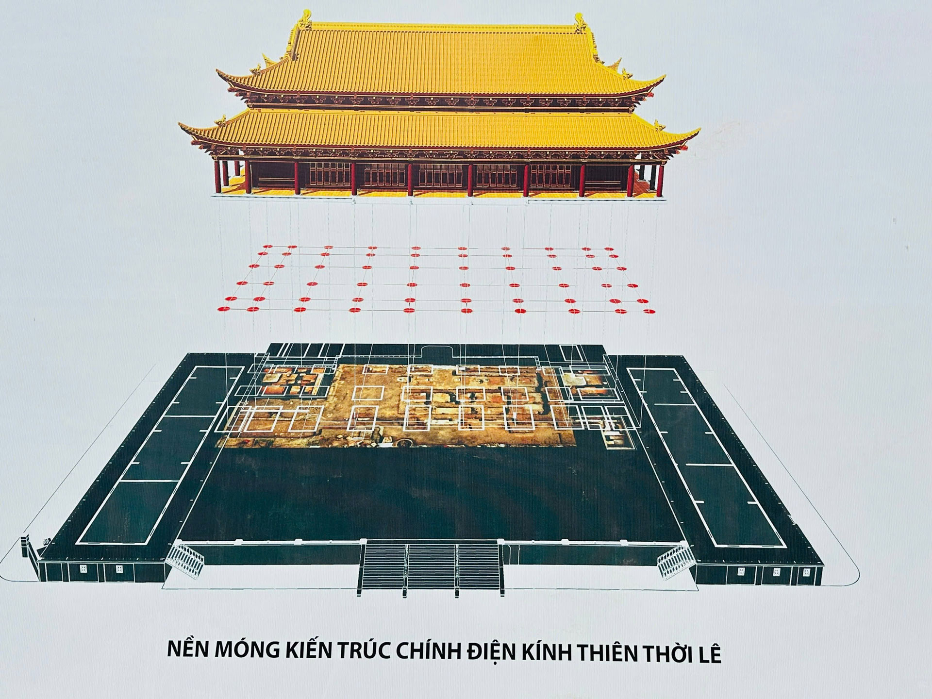 Ancient palace foundations unveiled at Thang Long Imperial Citadel