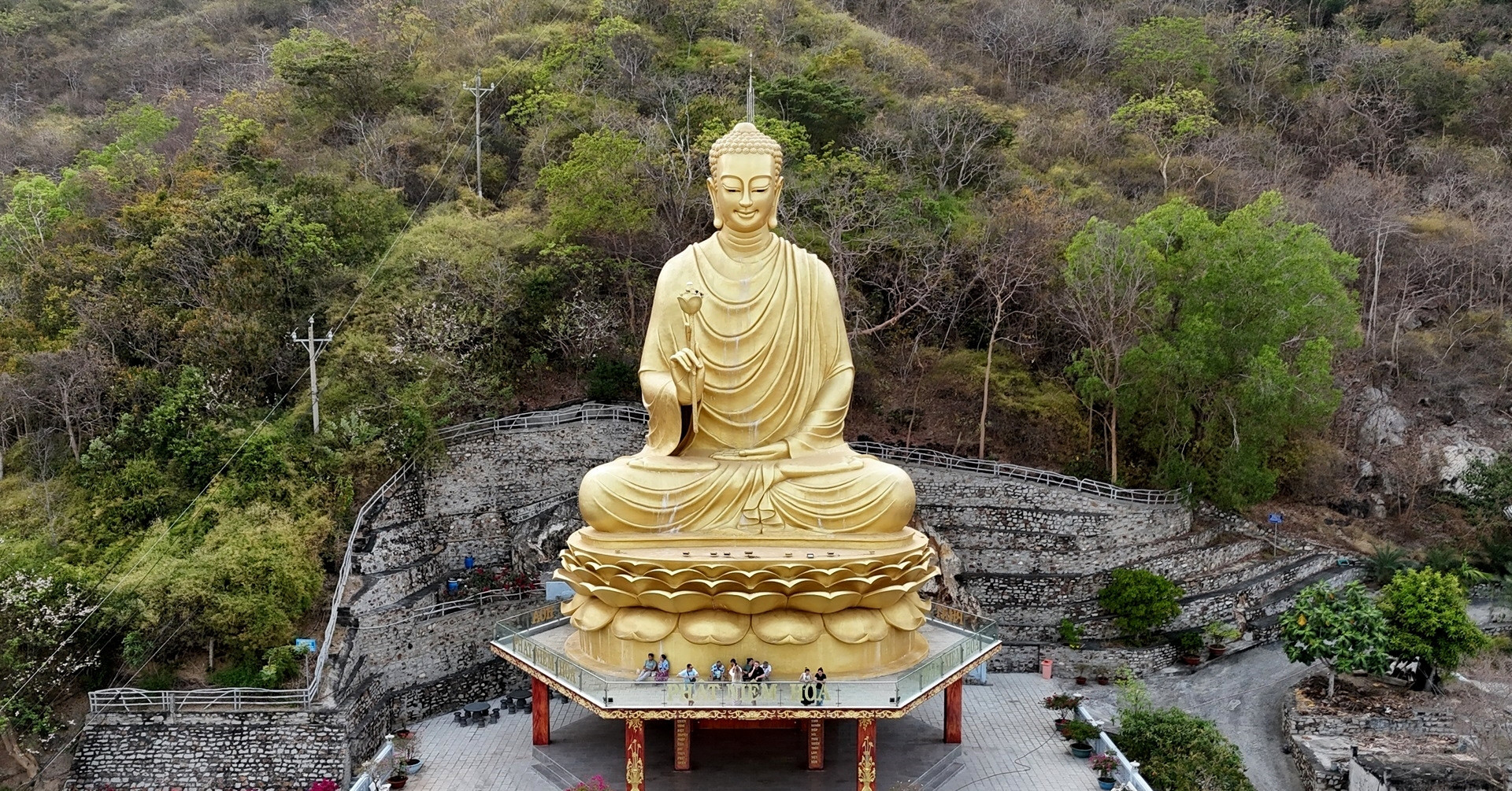 Giant gold Buddha draws visitors to serene hilltop monastery in Vung Tau